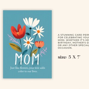 Mother's Day Printable Card - Just Like Flowers - Happy Card, Gift Card ...