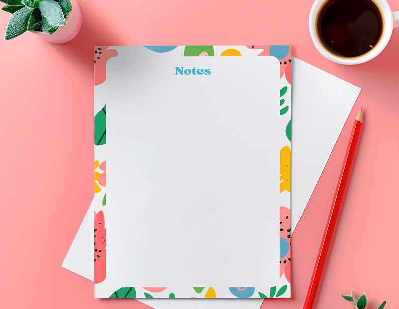 Printable Groovy Retro Notes Page, Notes Template, Note Taking, Writing ...