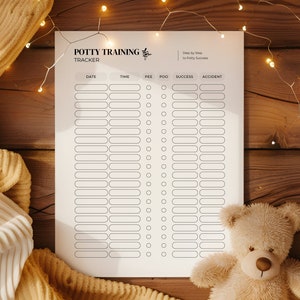 Potty Training Tracker Printable | Toilet Training Tracker, Potty ...