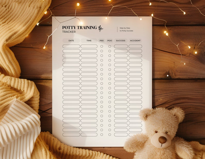 Potty Training Tracker Printable | Toilet Training Tracker, Potty ...