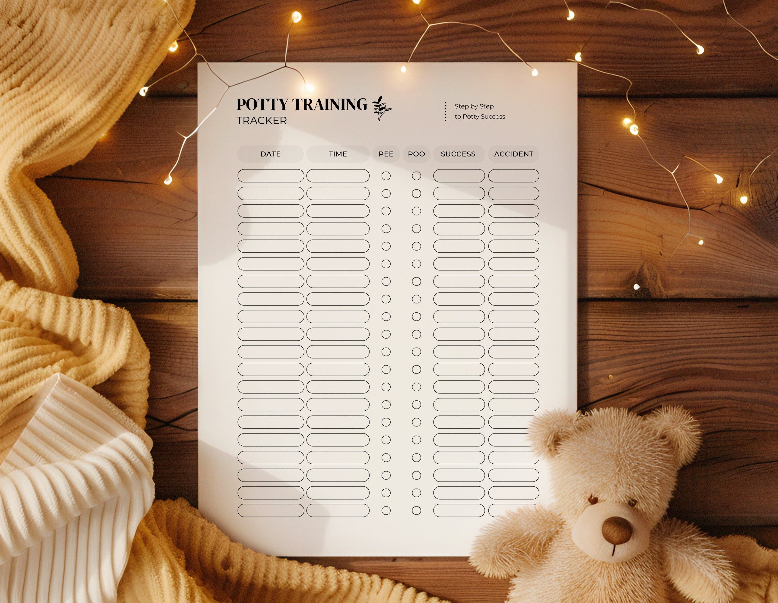 Potty Training Tracker Printable: Baby Journal Chart Printable PDF ...