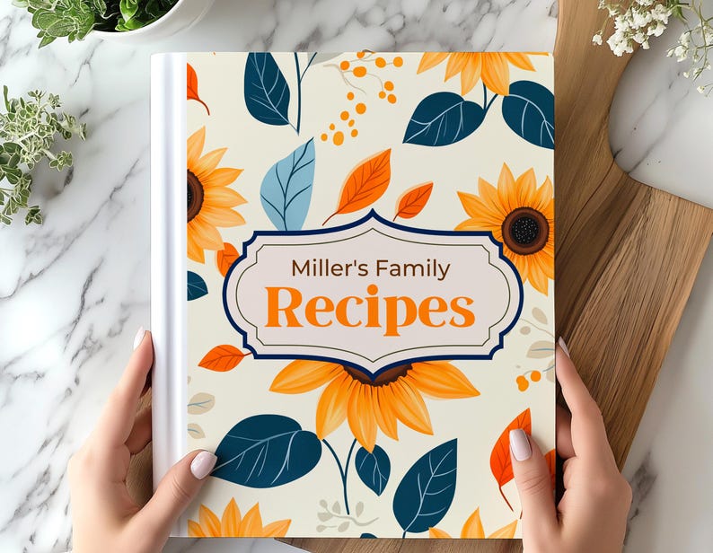 Editable Recipe With Canva | Printable Recipe Template + Sunflowers ...