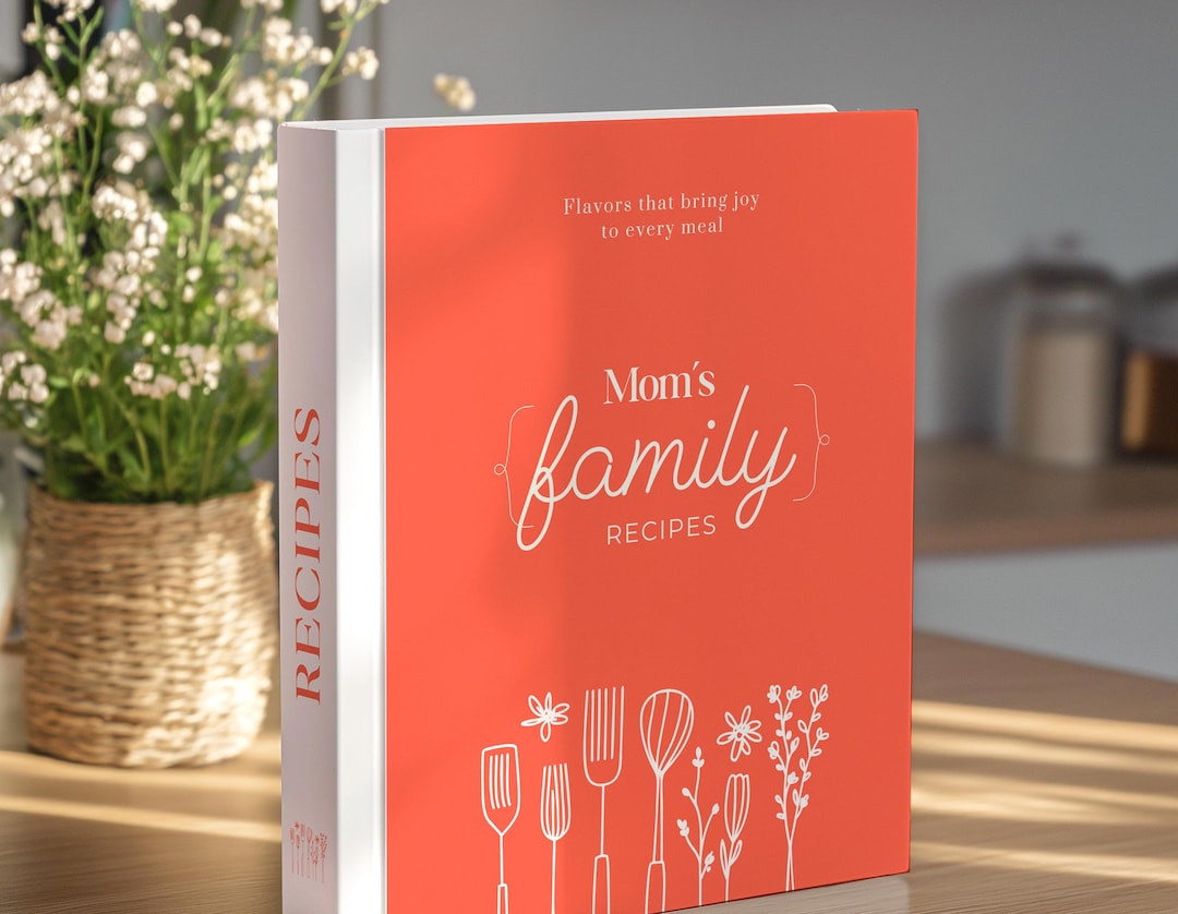 Mom’s Family Recipe Book Cover | Elegant Recipe Binder Cover, Family ...