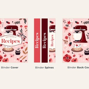 Recipe Binder Cover Stand Mixer and Desserts Kit, Recipe Book Cover ...
