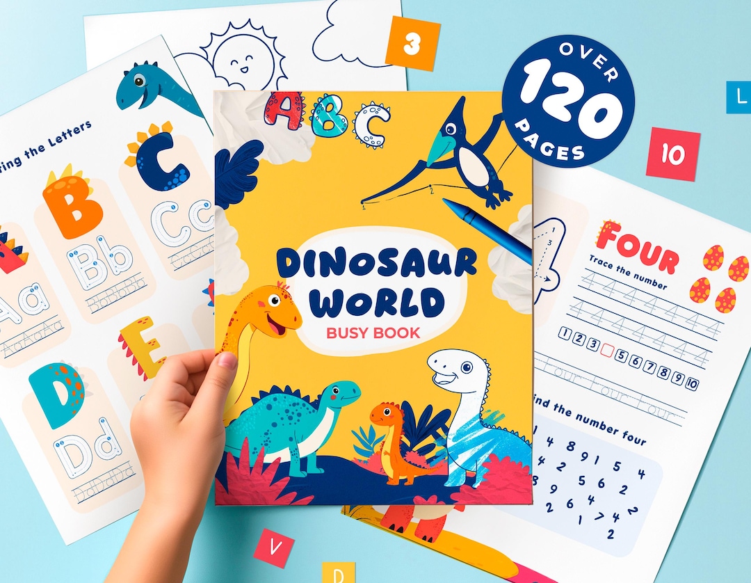 Busy Book Printable Dinosaur Learning Activities for Kids | Quiet Book ...