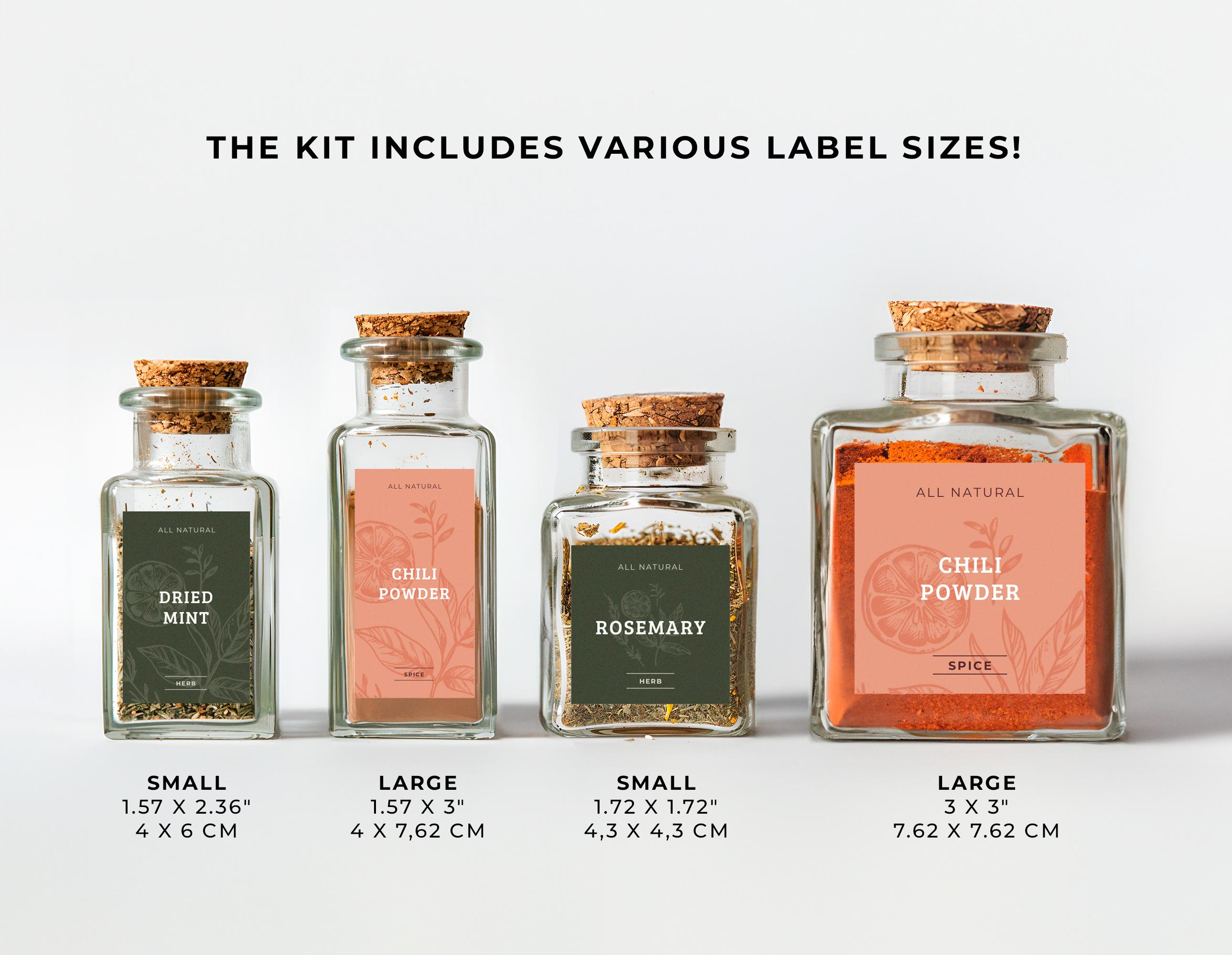 Personalized Modern Spice Jar Labels With Canva | Customizable Pantry ...