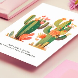 Cute Cactus Plant Printable Card Collection For, Valentine's Day ...