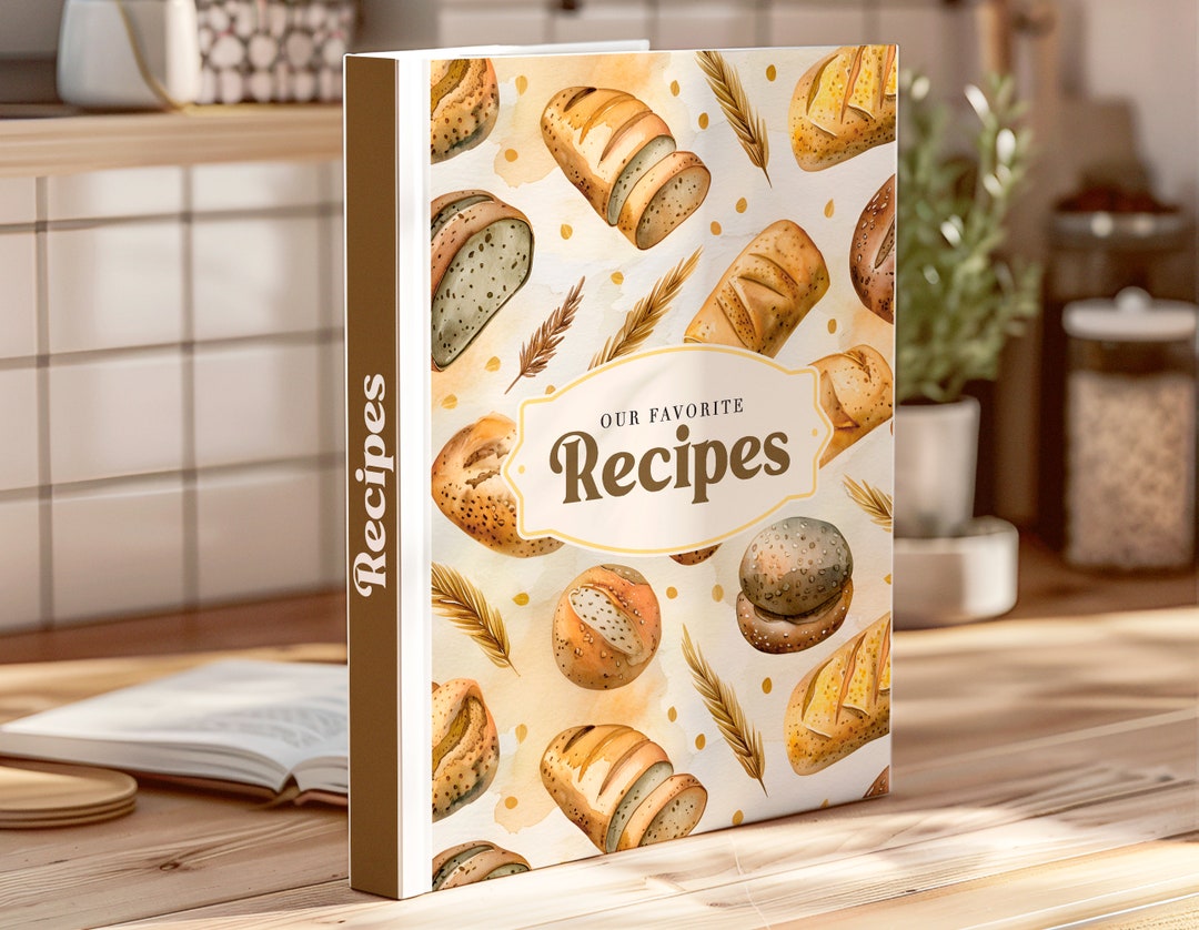 Bread Recipe Binder Cover: Canva Template and PDF (digital Download) - Etsy