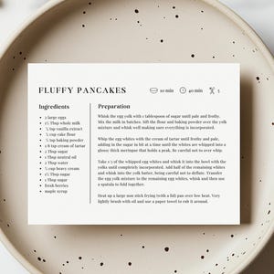 Editable Elegant Recipe Card With Canva | Minimalist Recipe Card ...