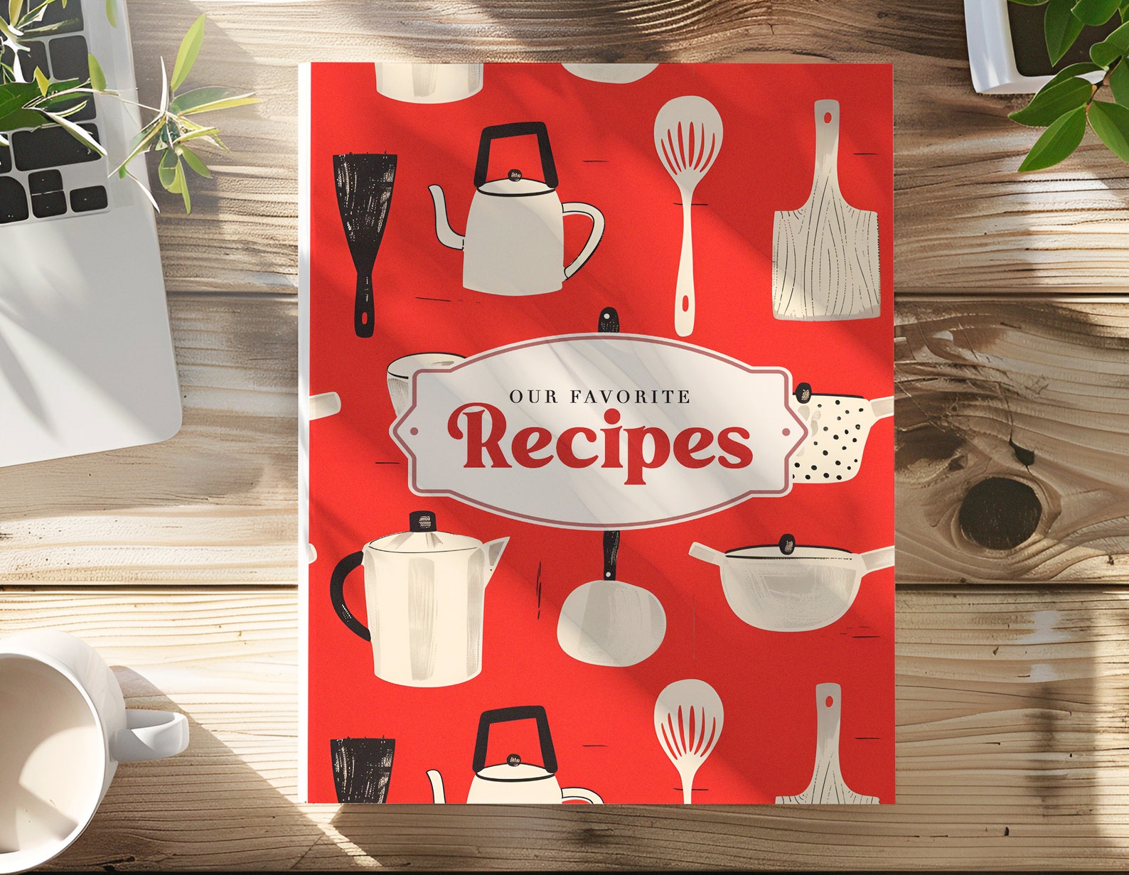 Recipe Binder Cover + Bonus Recipe Template - Red Kitchen Utensils ...