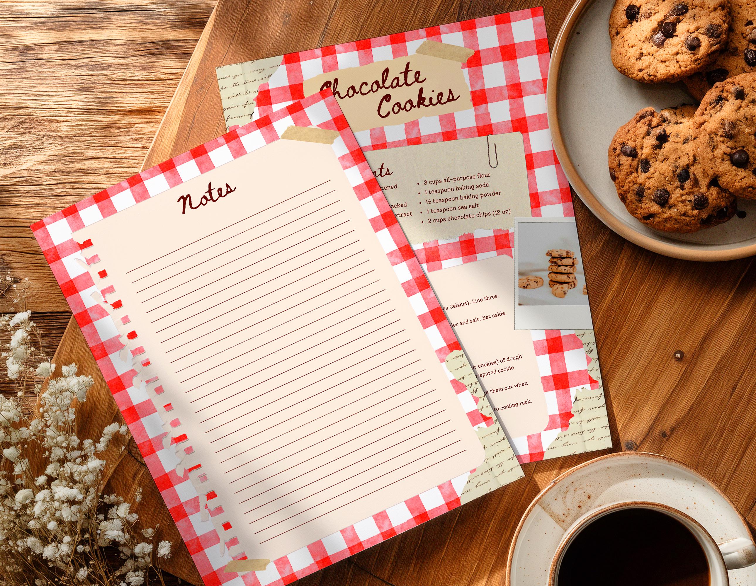 Vintage Scrapbook Recipe Template, Family Cookbook Page (canva Template ...