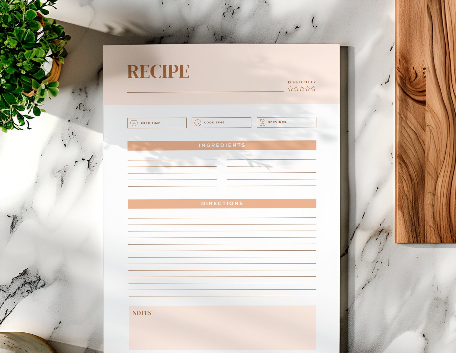 Colorful Recipe Page Printable, Recipe Book Template Printable, Blank ...