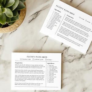 Editable Elegant Recipe Card With Canva | Minimalist Recipe Card ...