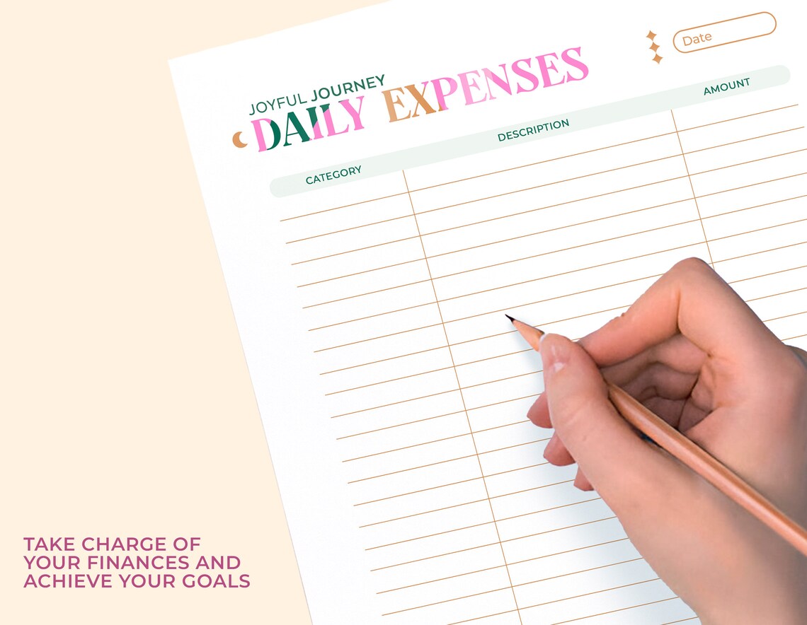 Daily Expenses Tracker Joyful Journey, Spending Tracker, Budget Tracker ...