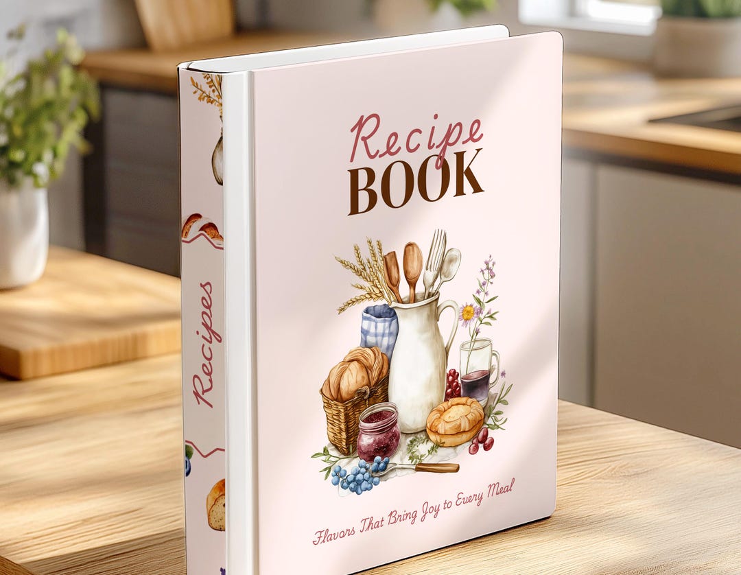 Vintage Farmhouse Recipe Binder Cover: Editable Canva Template & PDF ...