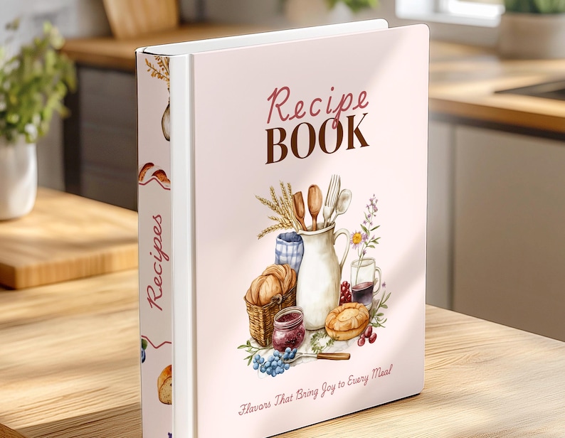 Vintage Farmhouse Recipe Binder Cover: Editable Canva Template & PDF ...