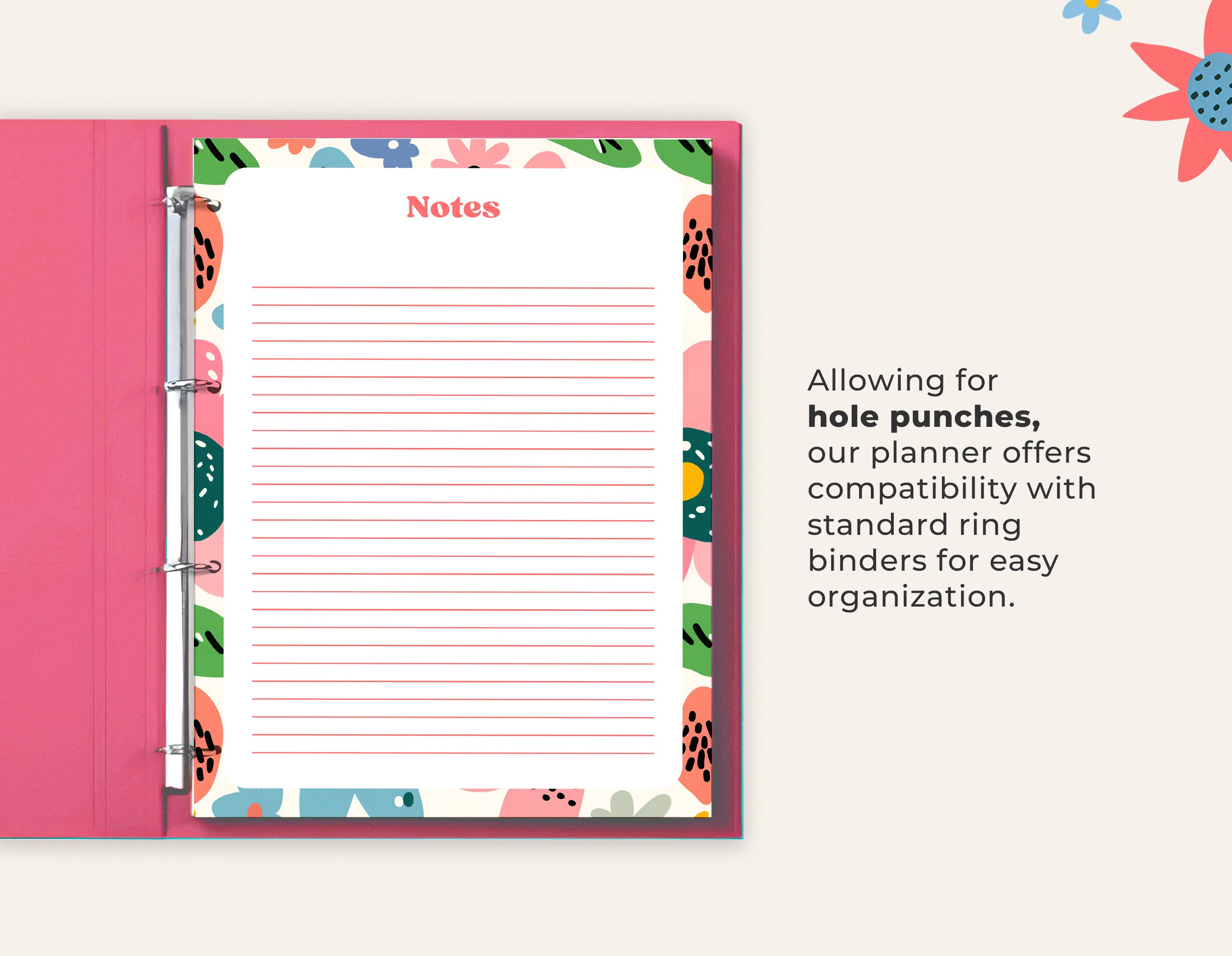 Printable Groovy Retro Notes Page, Notes Template, Note Taking, Writing ...