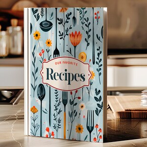 Recipe Binder Cover | Kitchen and Flowers Kit, Recipe Book Cover ...