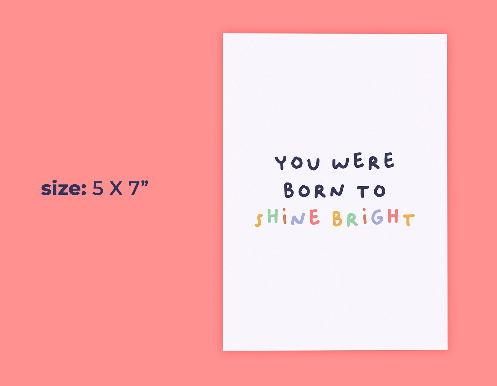 Printable Card, You Were Born to Shine Bright, Happy Card, Gift Card ...