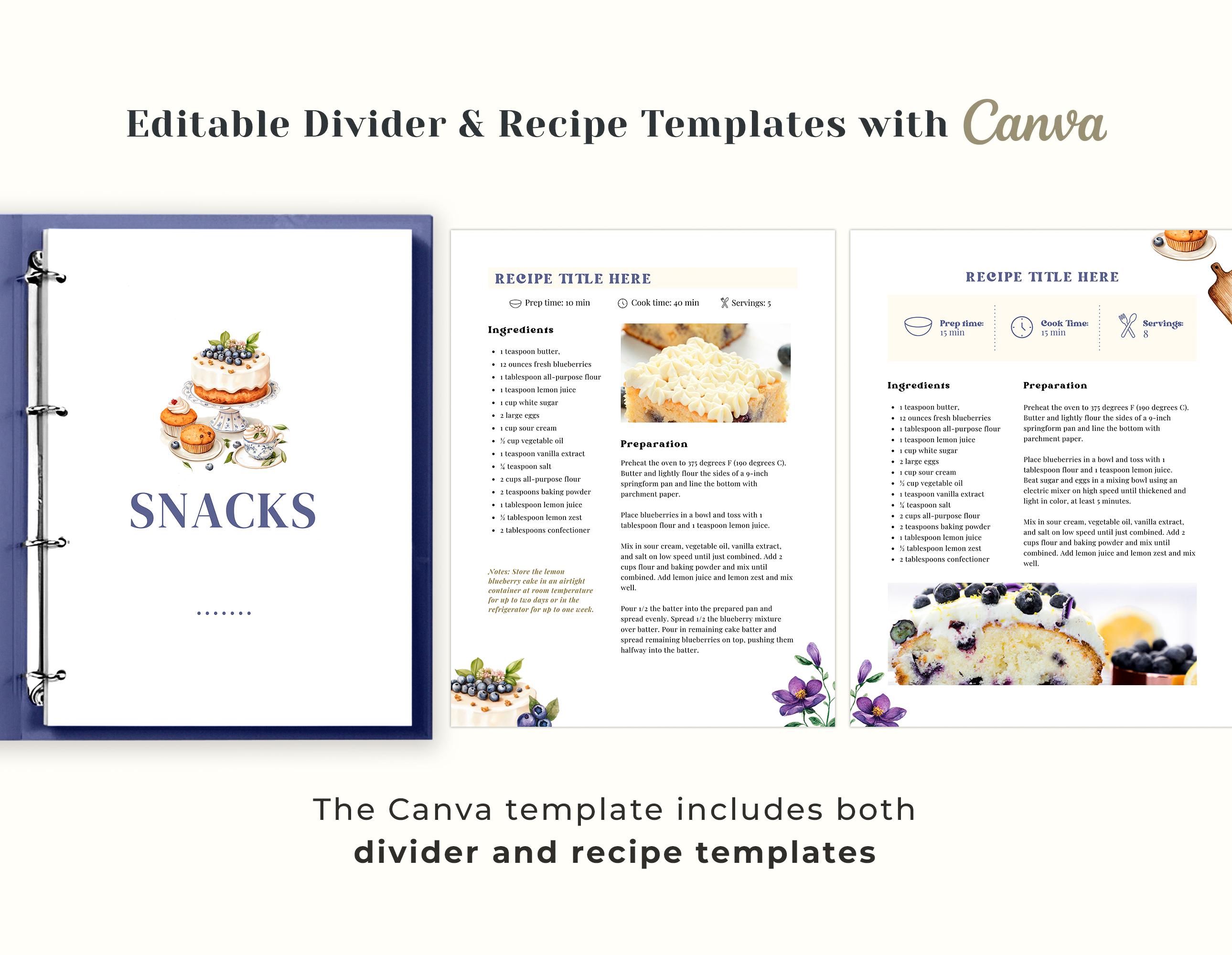 Vintage Farmhouse Cake Recipe Binder Cover: Editable Canva Template ...