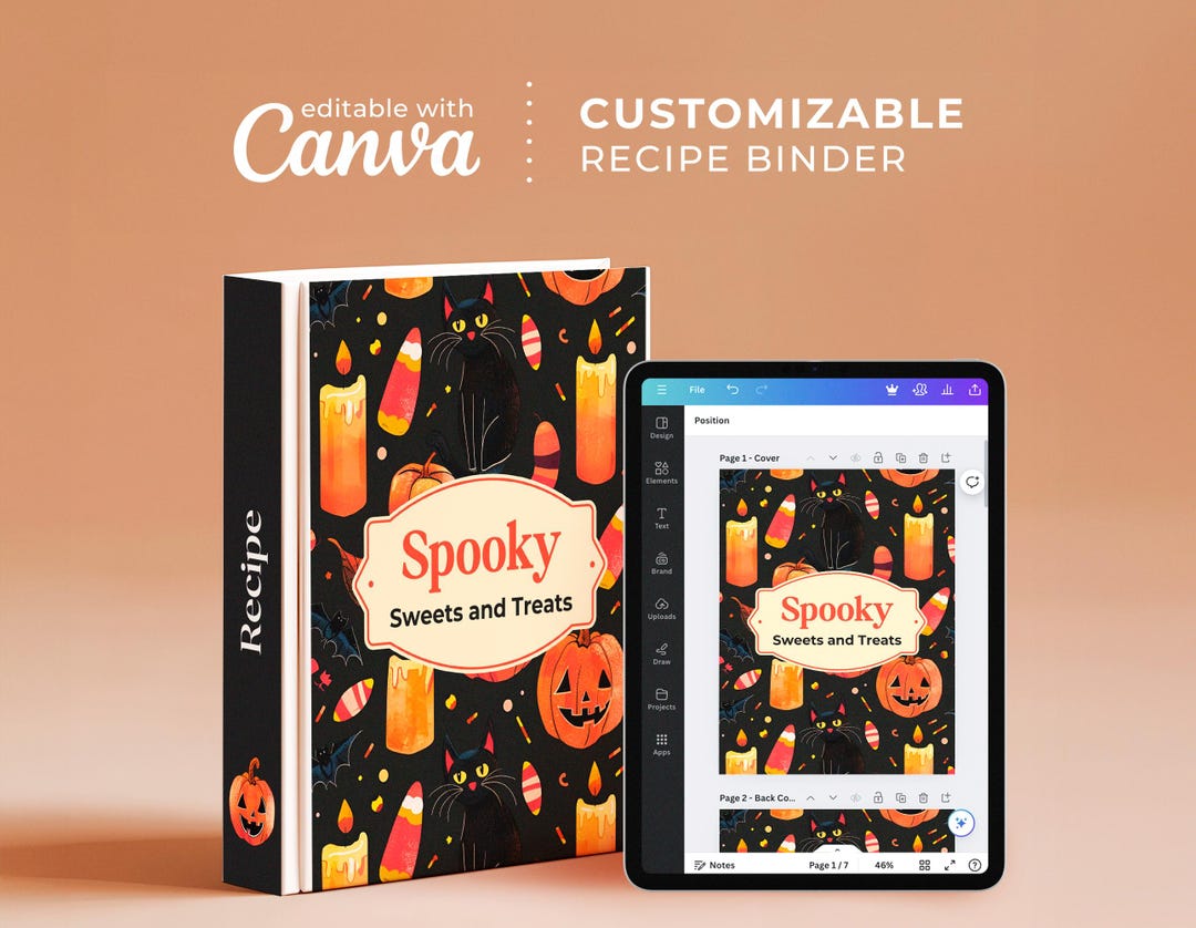 Customizable Halloween Recipe Binder Cover: Spooky Sweets, Canva ...