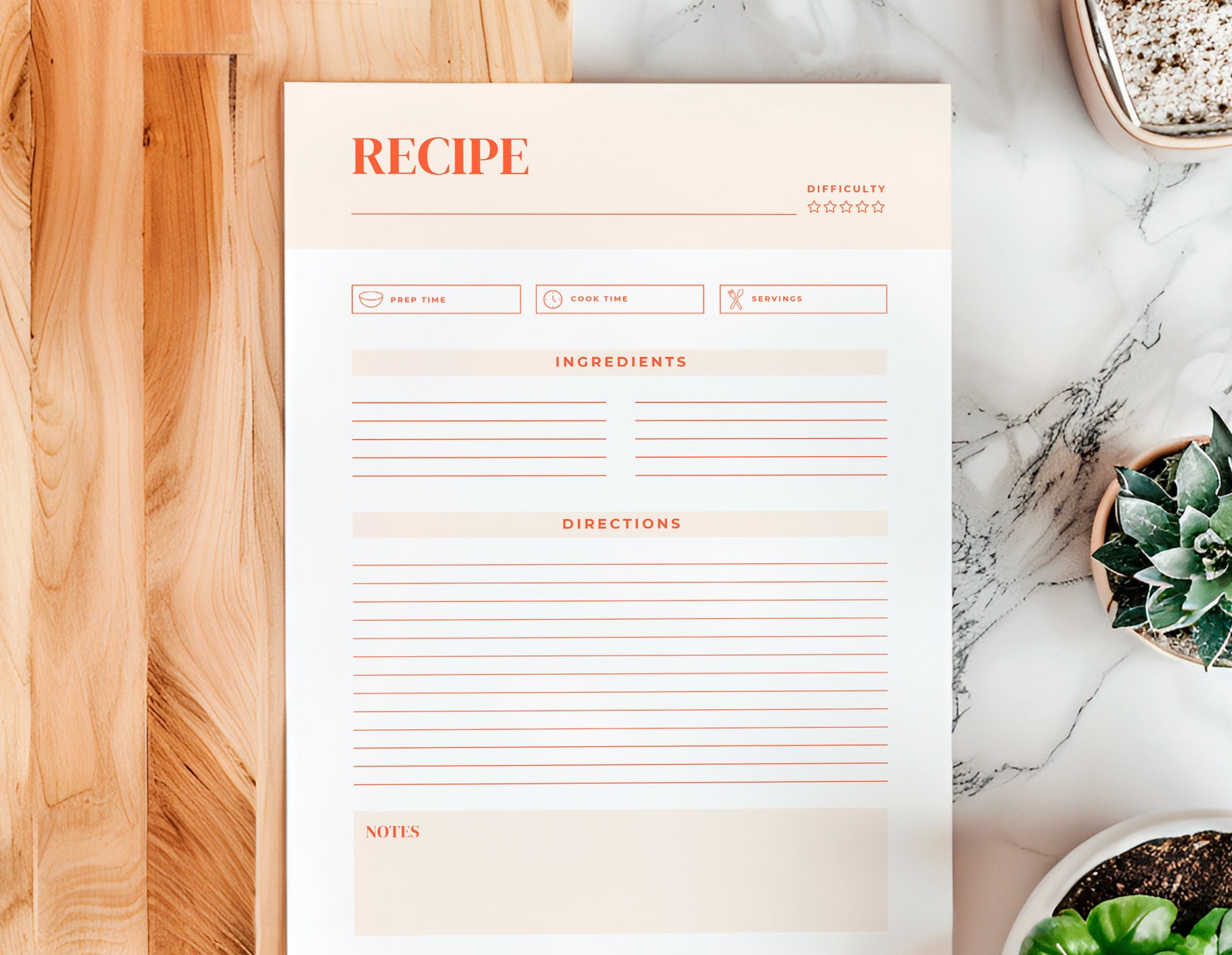 Colorful Recipe Page Printable, Recipe Book Template Printable, Blank ...