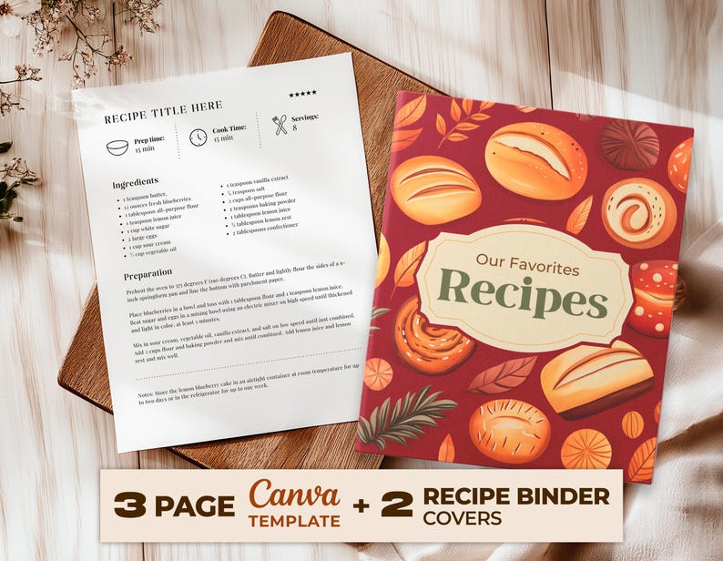 Editable Recipe With Canva | Printable Recipe Template + Bread Recipe ...