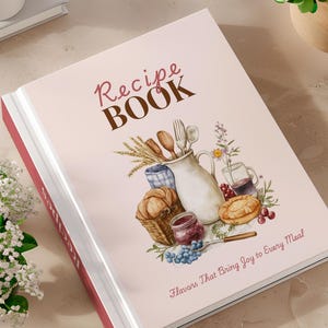 Vintage Farmhouse Recipe Binder Cover: Editable Canva Template & PDF ...