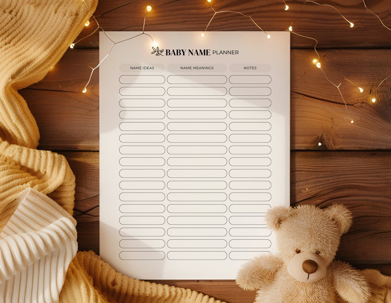 Baby Name Planner Printable | Pregnancy Planner | Baby Name Tracker ...