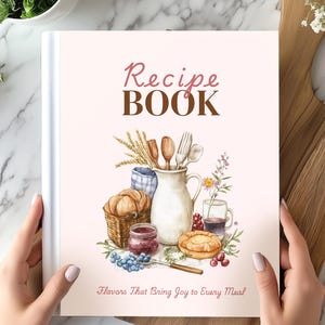 Vintage Farmhouse Recipe Binder Cover: Editable Canva Template & PDF ...