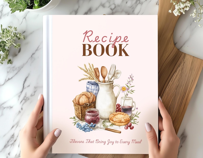 Vintage Farmhouse Recipe Binder Cover: Editable Canva Template & PDF ...