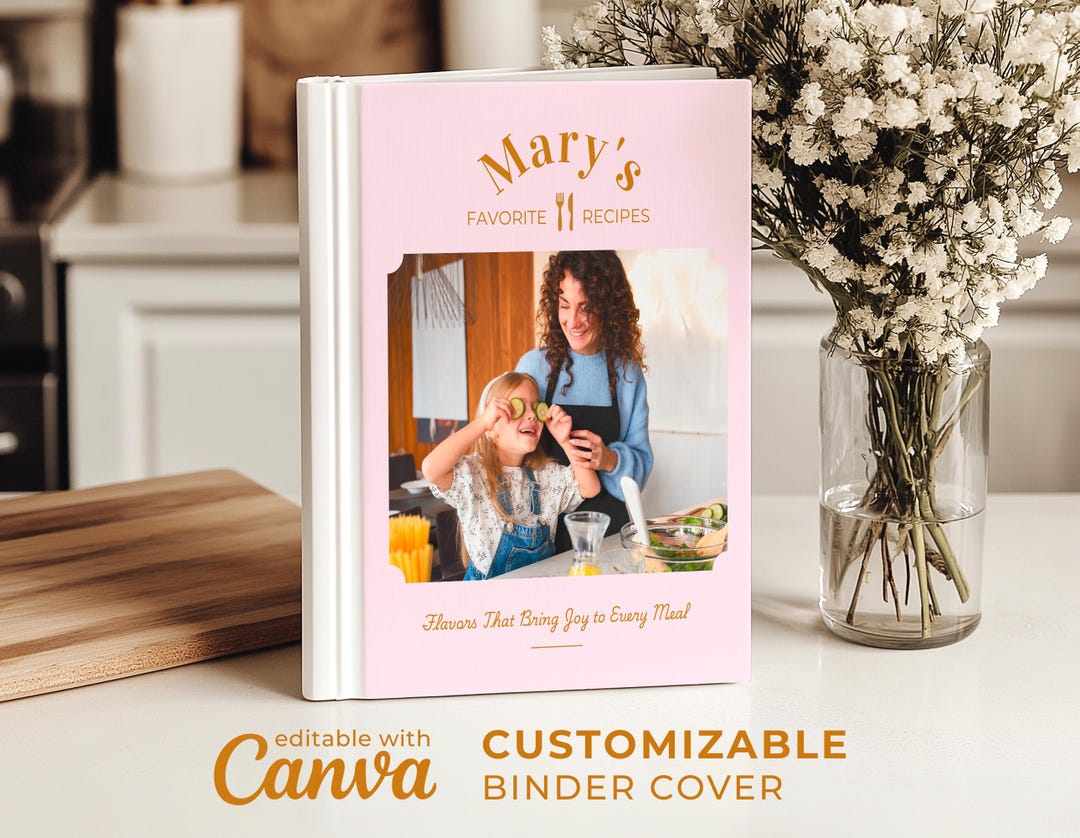 Editable Recipe Binder Cover | Recipe Cover, Customizable Photo Family ...
