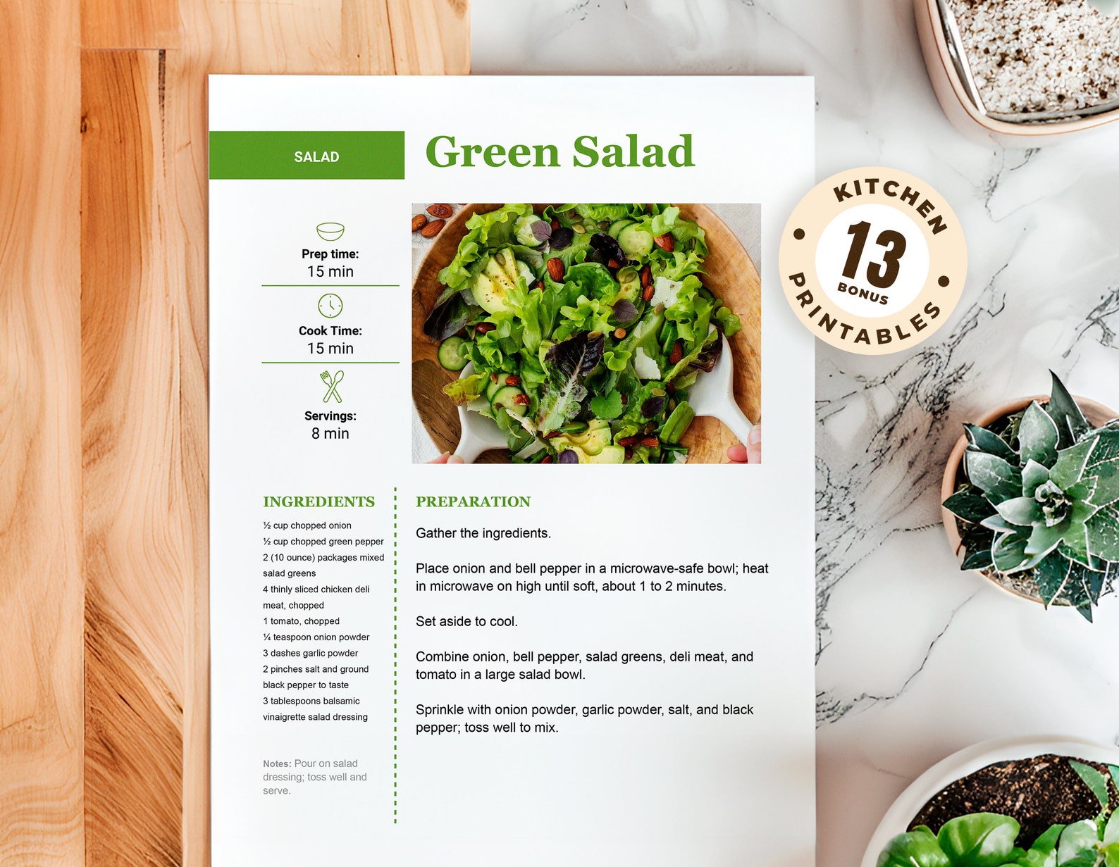 Editable Recipe With MS Word and Google Docs Recipe Template, Printable ...