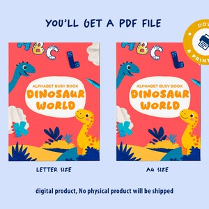 Dinosaur Alphabet Busy Book: Tracing & Learning Activities, Printable ...