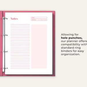 Printable Minimal Flowers Notes Page, Notes Template, Note Taking ...