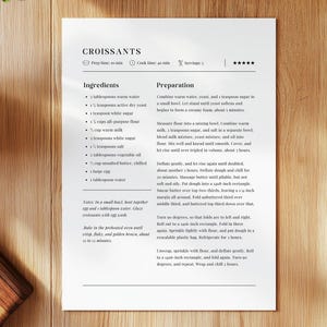 Editable Canva Recipe Template | Printable Minimalist Recipe, Editable ...