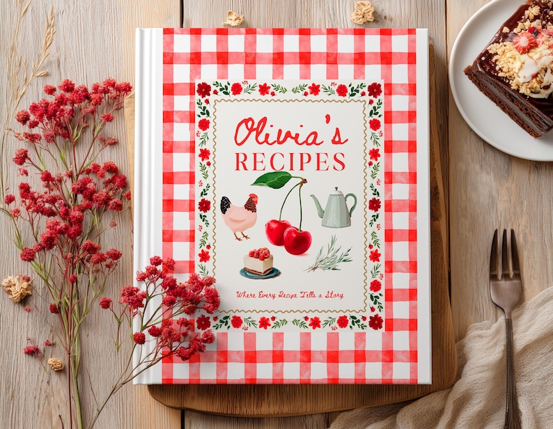 Farmhouse Recipe Book Binder, Vintage Personalized Family Cookbook ...