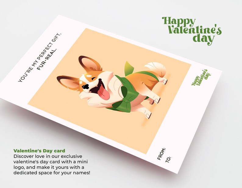 Happy Corgi Dog Printable Card Collection For, Valentine's Day ...