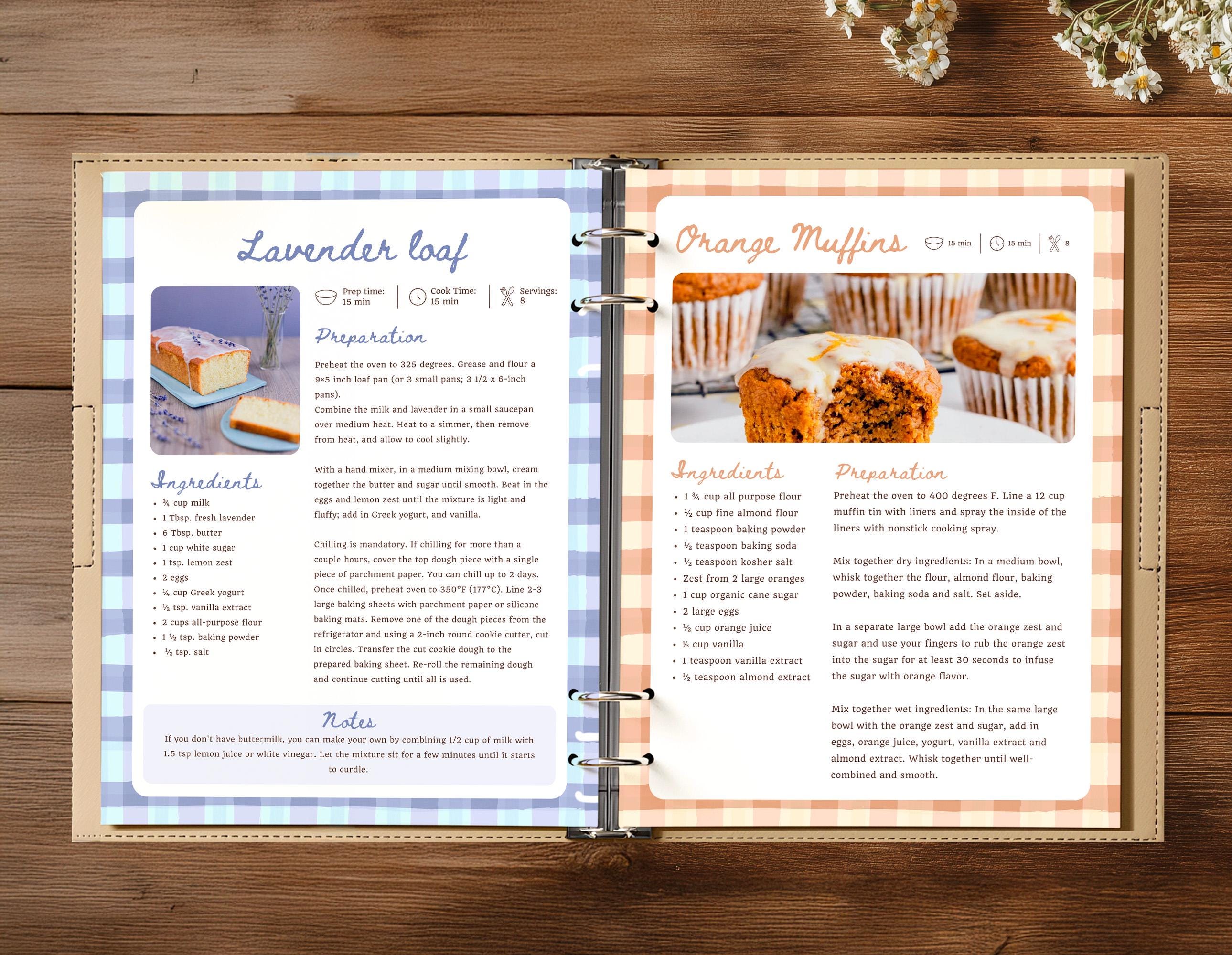 Canva Editable Farmhouse Recipe Pages | Vintage Cottagecore Kitchen ...