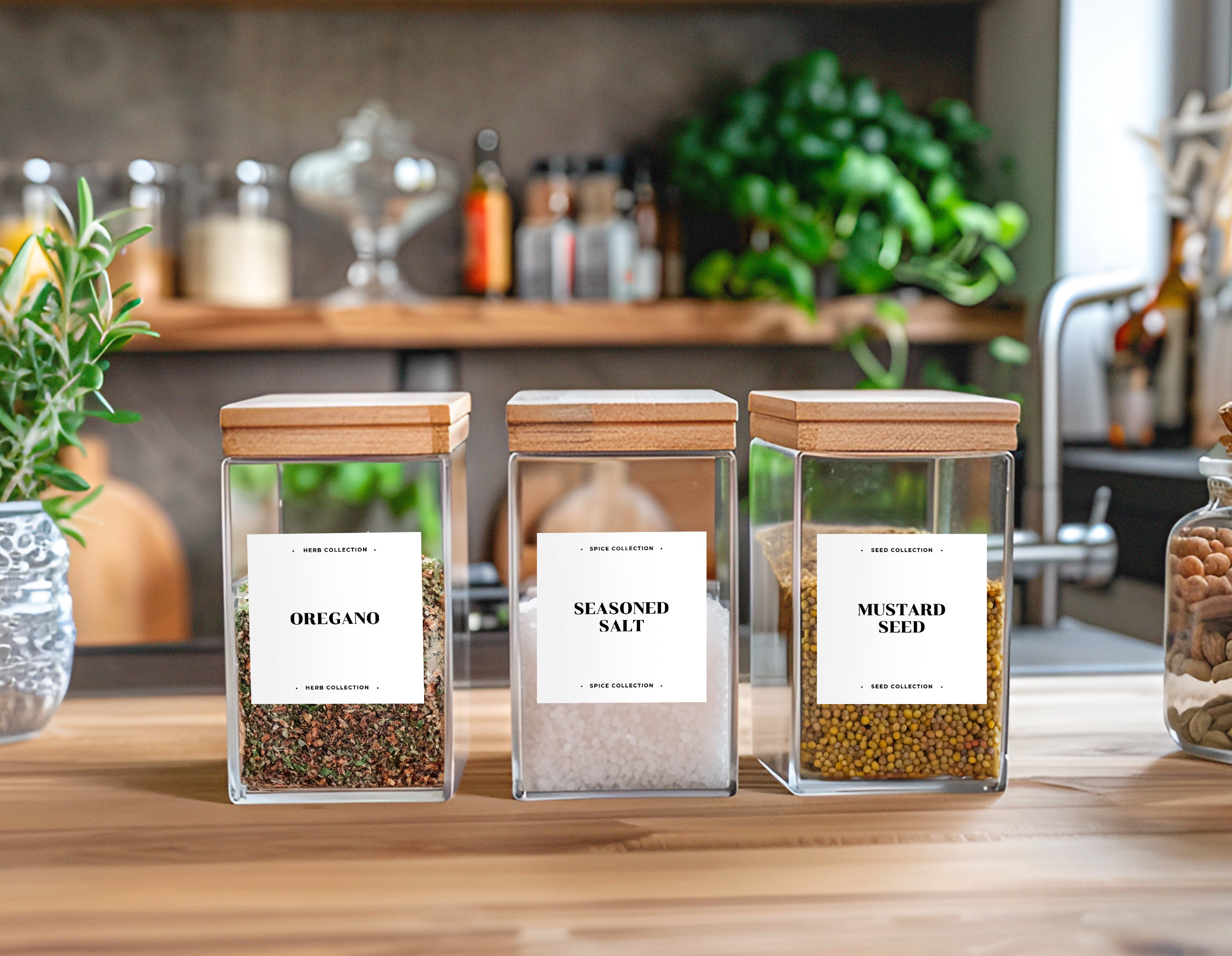 Minimalist Spice Jar Labels: Modern Kitchen Storage Letter and A4 PDF ...