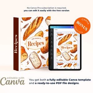 Bread Recipe Binder Cover: Canva Template and PDF (digital Download) - Etsy