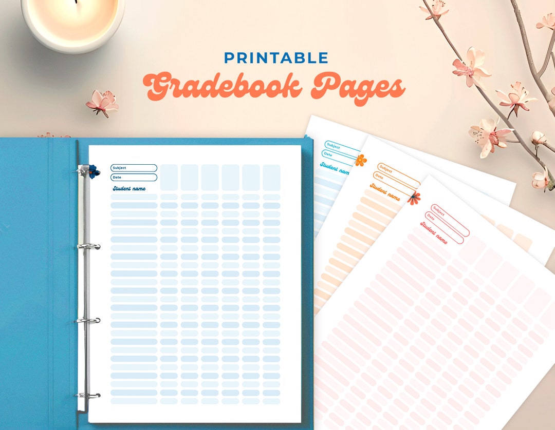 Gradebook Pages Groovy Retro, for All Subjects, Classes, Grading ...