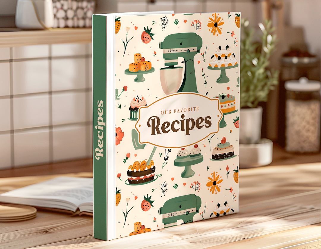 Stand Mixer Recipe Binder Cover: Canva Template and PDF (digital ...
