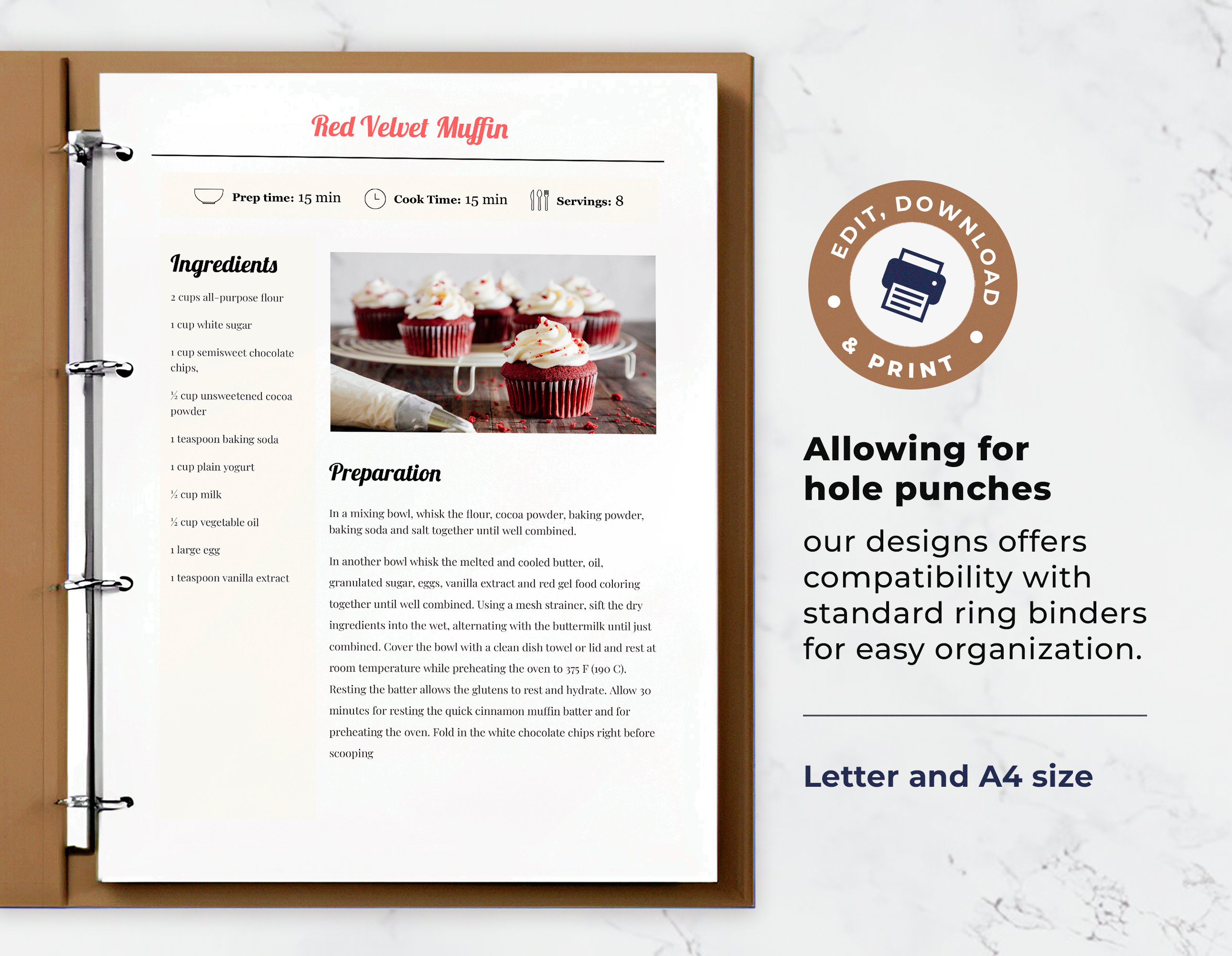 Editable Recipe With MS Word, Google Docs, and Canva Recipe Template ...