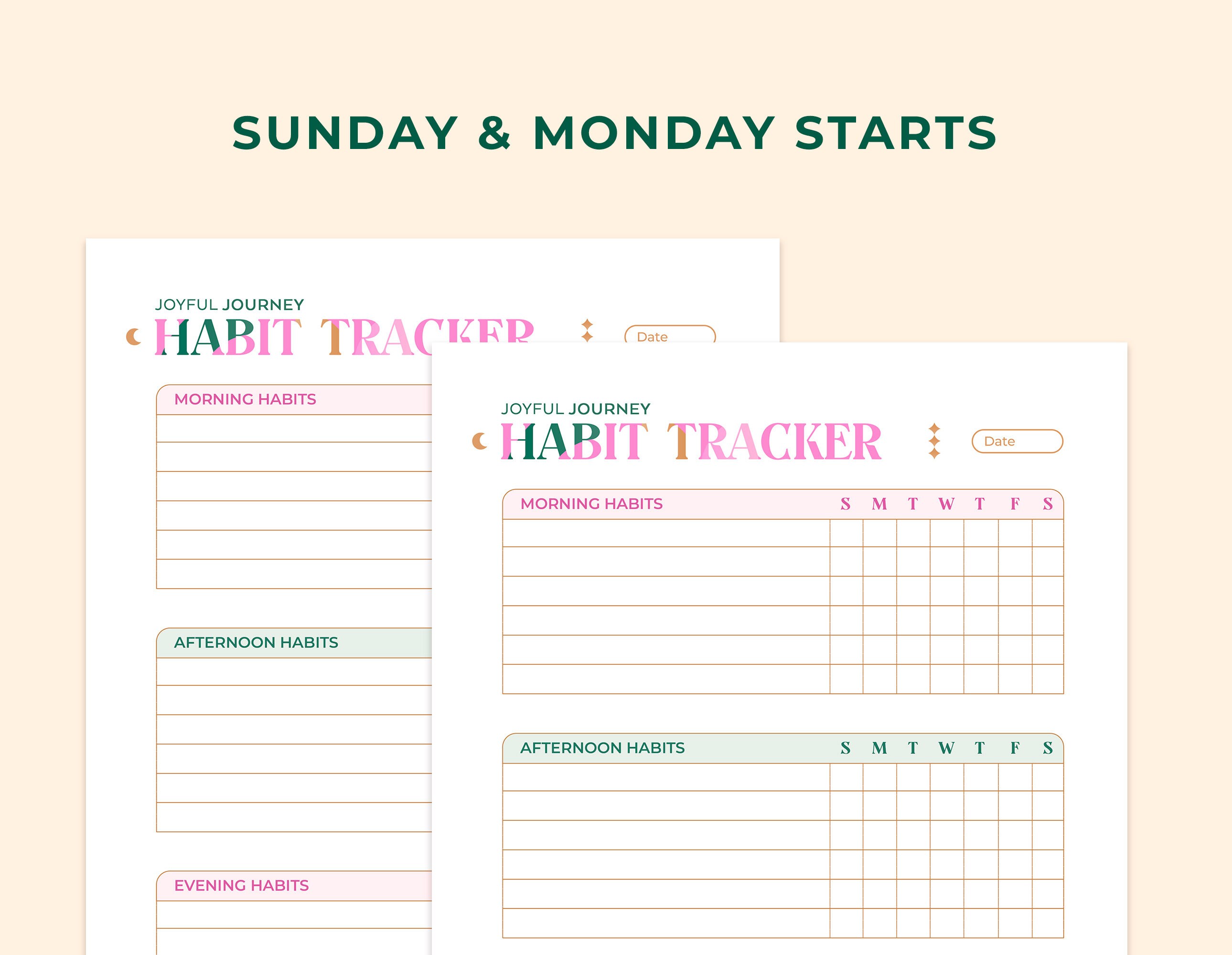 Daily Habit Tracker Joyful Journey Daily Routine Planner, Routine ...