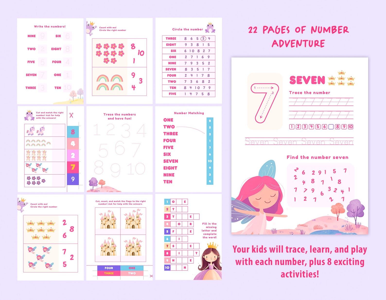 Magical Busy Book Printable Princess & Unicorn Activities for Girls ...