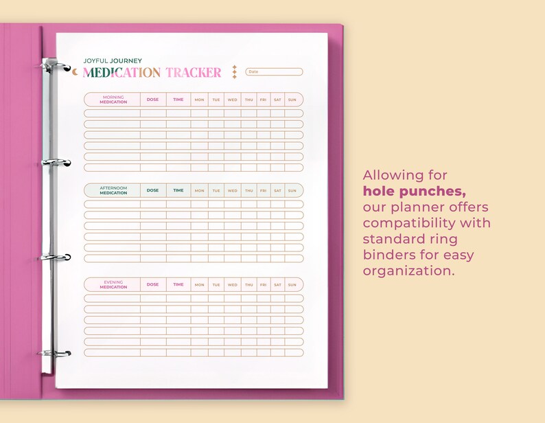 Daily Medication Tracker Joyful Journey Medication Intake Reminder ...