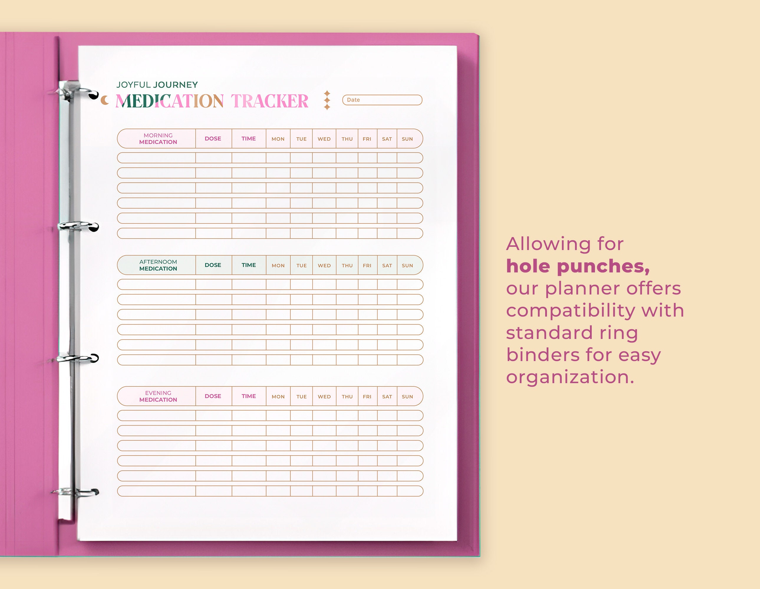 Daily Medication Tracker Joyful Journey Medication Intake Reminder ...