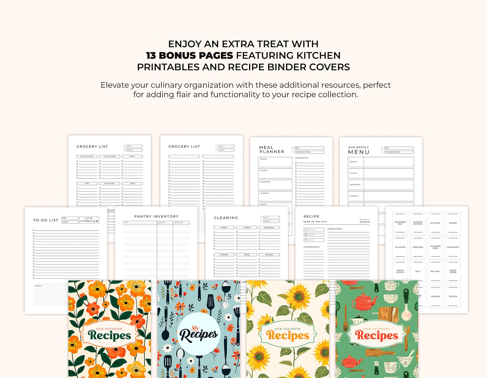 Editable Recipe With MS Word and Google Docs Recipe Template, Printable ...