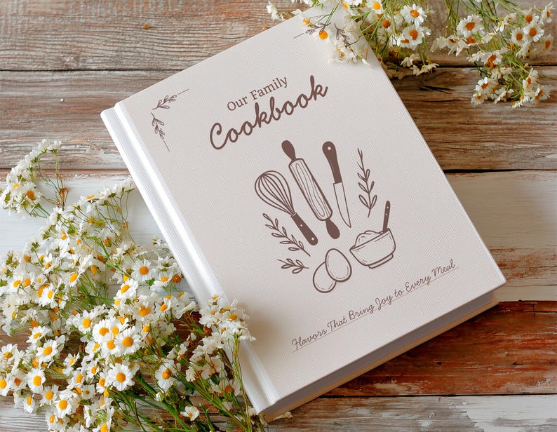 Editable Vintage Family Recipe Book, Personalized Cookbook Binder ...